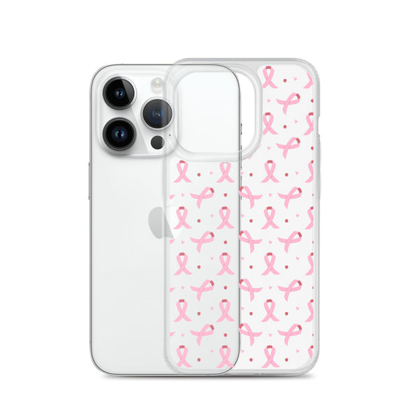 Breast Cancer Ribbon Clear iPhone Case for iPhone X, iPhone 11, iPhone ...